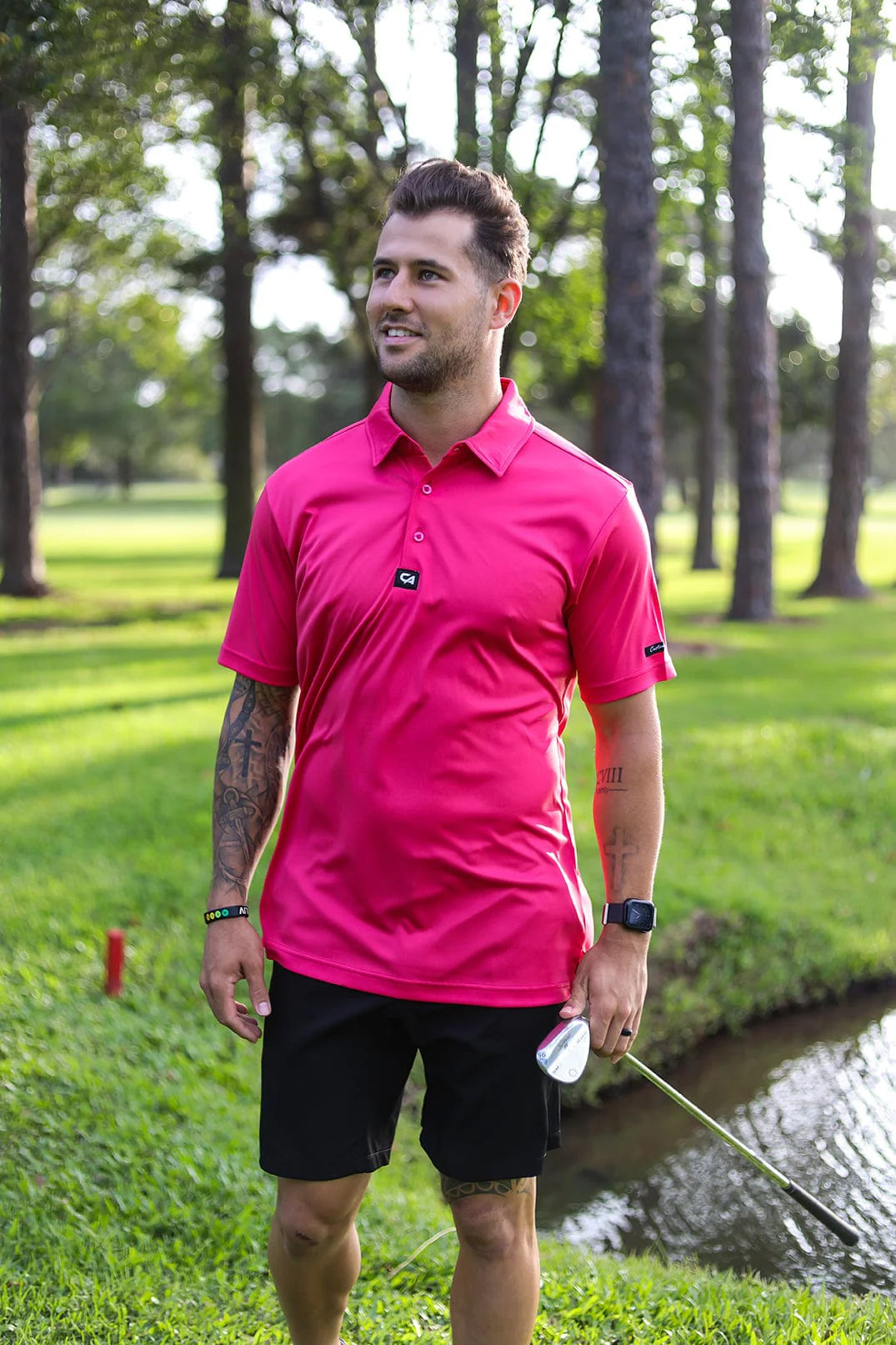 CA Iconic Golf Shirt | Cerise Pink – Golfers Direct